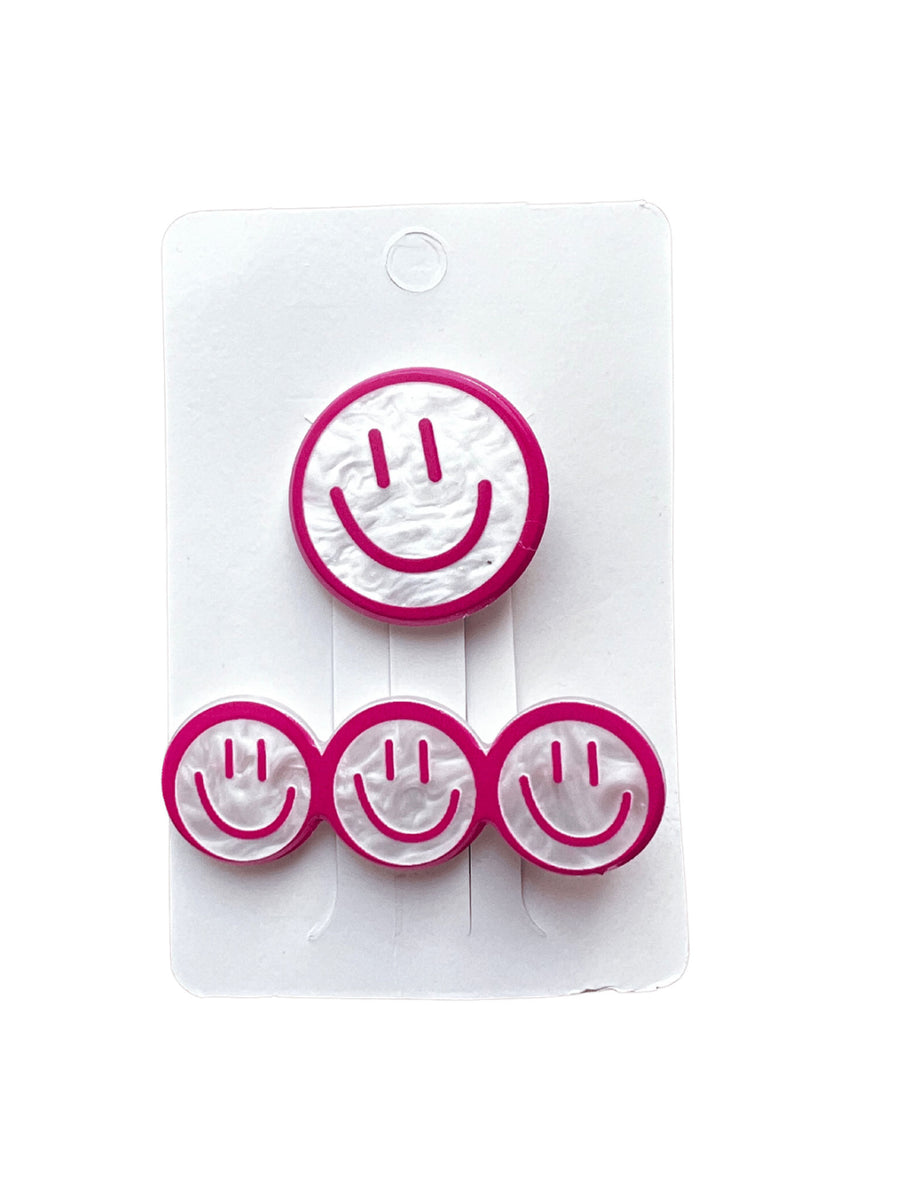 Smiley Face Hair Clip Set – Little Josie's